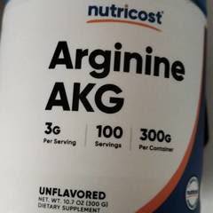 Akg Supplement Nutricost Arginine AKG Powder 300g - 3g Per Serving, 100 ...
